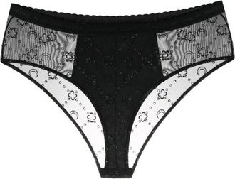 Marine Serre Femme, Sous-v&ecirc;tements, Noir, Taille: 42 FR Moon Print Lace Briefs
