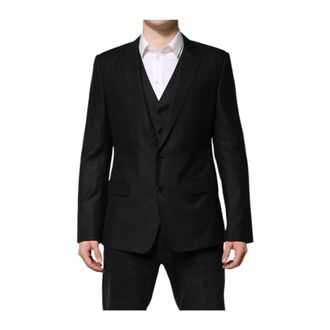 Dolce & Gabbana Anzug Sakko mit fallendem Revers - - Jackets - Herren - Schwarzk - XL