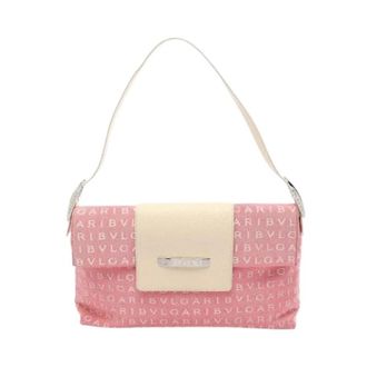 Bulgari Pre-owned Logomania Canvas Leather Shoulder Bag - - Pre-owned - Damen - Rosa - ONE SIZE