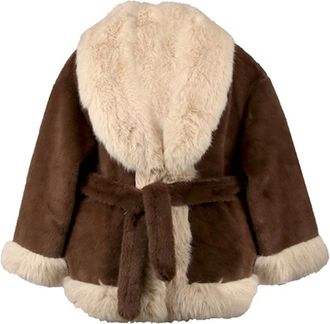 V&deg; 73 Femme, Vestes, Brun, Taille: 40 FR Penny Faux Fur Jacket