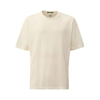 C.P. Company Boxy Logo Baumwoll T-Shirt - - Tops - Herren - Wei&szlig; - M