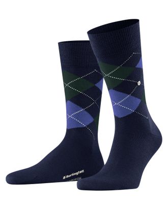 Burlington Herren Socken Edinburgh M SO Wolle gemustert 1 Paar, Blau (Royal 6879) neu - umweltfreundlich, 40-46