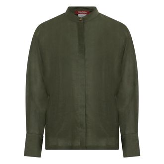 Max Mara Koreanisches Kragenshirt - - Blouses & Shirts - Damen - Gr&uuml;n - XS