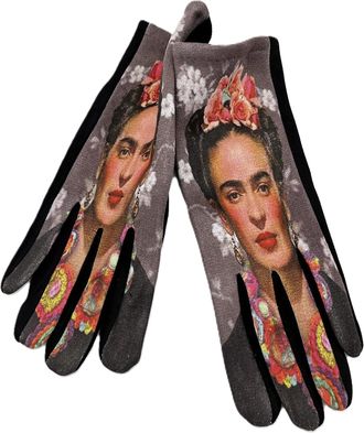 Generico Handschuhe Kunstmalereien f&uuml;r Damen, Touchscreen, Handy, Herbst, Winter, elastisch, weich, elegant, 23 x 8 cm, Violett