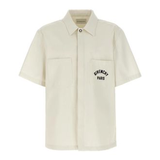 Givenchy Logo Embroidery Shirt - - Shirts - Herren - Beige - M