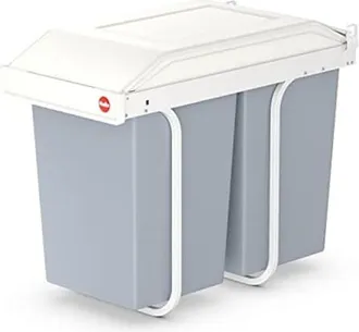 Hailo Multi-Box duo L Einbau-Mülltrennsystem - Doppelmülleimer, 2 x 14 Liter - mit ausziehbaren Inneneimern - 2-fach Abfalltrennsystem für die Küche - creme