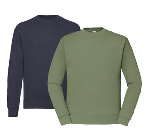 Fruit Of The Loom Herren 62-202-0 Set-IN Sweatshirts 1er/2er - 1x Deep Navy, 1x Olive & 1x HLKauf Block - Gr&ouml;&szlig;e: XL