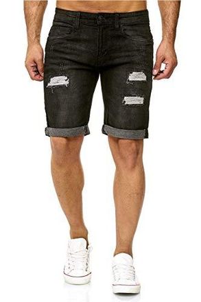 Indicode Short en jean Kaden, Noir c&ocirc;tel&eacute;., M