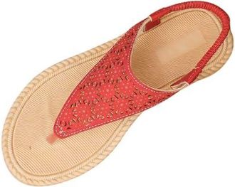 Generic Sandales plates l&eacute;g&egrave;res et &eacute;l&eacute;gantes pour femme - Bout ouvert - Couleur unie - Respirantes - Confortables - D&eacute;contract&eacute;es - Chaussures d&eacute;t&eacute; et de plag