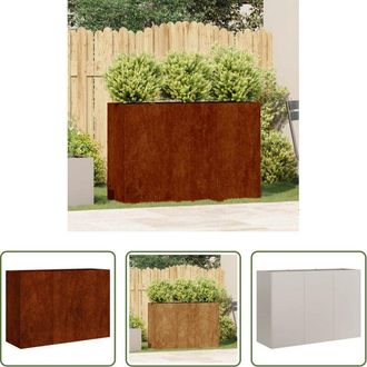 vidaXL Bac &agrave; fleurs - Jardini&egrave;re rouill&eacute; 120x40x80 cm acier inoxydable