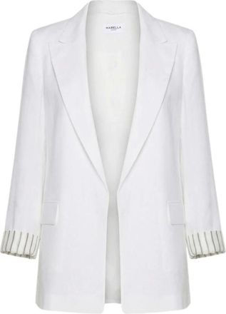 Marella Femme, Vestes, Blanc, Taille: 42 FR Mlssauna Pure Linen Blazer