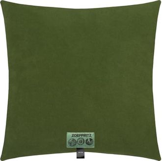 Zoeppritz Soft-Fleece-Kissenbezug - Polarfleece-Kissenbezug mit H&auml;kelstich - Flauschige Kissenh&uuml;lle - 40x40 cm - 661 Dark Jade - von zoeppritz since 1828, 70229