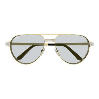Cartier Santos Ct0425S-006 Piloten Sonnenbrille - - Accessories - Herren - Gelb - ONE SIZE