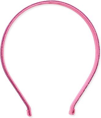 Fabiana Filippi Femme, Accessoires, Rose, Taille: ONE Size Serre-t&ecirc;te orn&eacute; de perles m&eacute;talliques