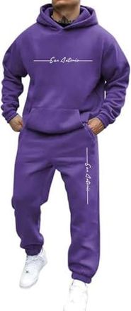 Generic Surv&ecirc;tements pour hommes avec imprim&eacute; lettres, sweat &agrave; capuche, jambe droite, ensembles de jogging, entra&icirc;nement, gym, sport, jogging, hauts, bas, v&ecirc;t