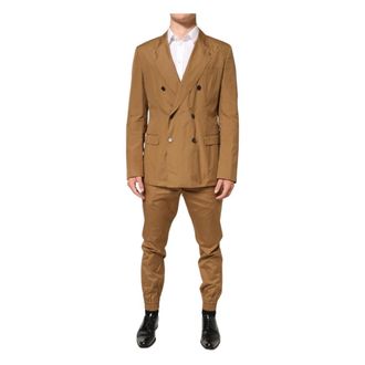 Dolce & Gabbana Taormina Zweireiher Anzug- 2-teilig - - Suits - Herren - Braun - XL