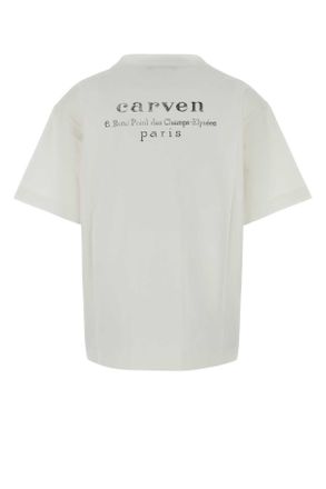 Carven Ecru Exterior: Cotton T-Shirt T-shirts And Polos