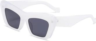 Generic Lunettes de soleil vintage transparentes oeil de chat blanc pour femmes rétro lunettes de soleil hommes nuances lunettes, c1, Taille unique