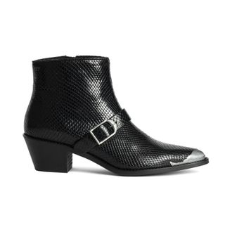 Zadig&Voltaire Schwarze Schlangenhaut Schnalle Detail Blockabsatz - - Shoes - Damen - Schwarzk - 36 EU