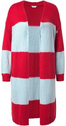 Angel Of Style Strickjacke Long-Strickjacke Straight Fit Blockstreifen