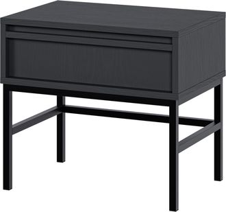 Selsey Nachttisch Beistellschrank Beistelltisch Nachtschrank 50 cm Stehend Mit Schublade Schwarz Evo