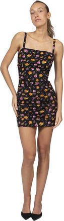 Dolce & Gabbana Femme, Robes, Multicolore, Taille: 42 FR Mini-robe Charmeuse &agrave; Imprim&eacute; Rose