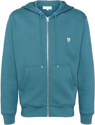 Maison Kitsun&eacute; Kapuzenjacke mit Bold Fox Head-Patch - Blau