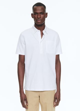 Fursac Polo blanc en jersey de coton - Taille S - Homme