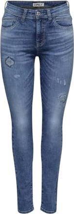 Only Onlrush Mid Waist SK Rep DNM Mas Jeans, Denim Bleu médium, M x 30L Femmes