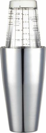 Bar Craft BarCraft Boston Cocktail Shaker Set mit gedruckten Rezepten, Edelstahl / Glas, 400 ml, Silber/Transparent