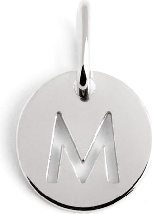 Singularu Mini Medallion Letter. Sterlingsilber mit Rhodium-Beschichtung. Schmuck für Damen. Buchstabe M