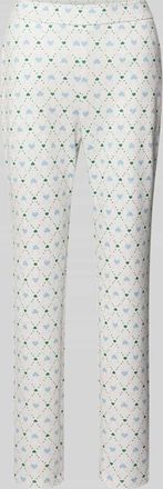 Marc Cain Slim Fit Stoffhose mit Allover-Logo-Print