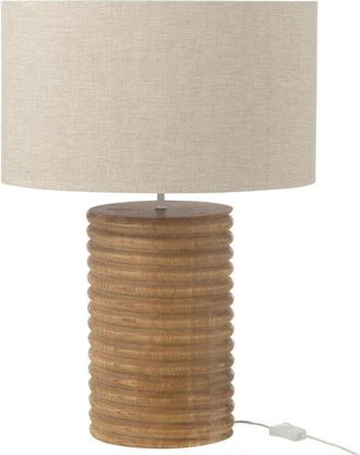 Paris Prix Lampe &agrave; Poser Filetage en Bois Ailanthus 70cm Naturel