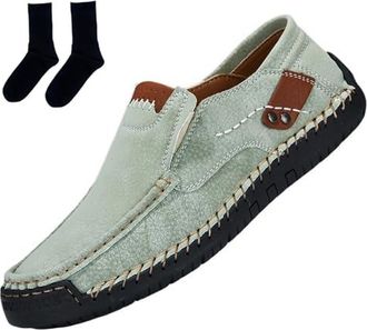 Generic Mocassins confortables en cuir pour homme faits &agrave; la main - Chaussures plates &agrave; enfiler &agrave; bout large - Mocassins antid&eacute;rapants en cuir pour homme, 09,