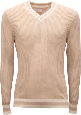 Eleventy Homme, Pulls, Beige, Taille: S Maglione Cotton Sweater