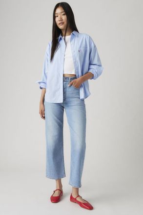 Levi's Jean Ribcage Straight Cheville Coton Lin - Femme - Bleu / Cool Winner - 23X27