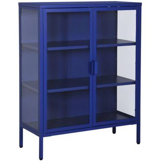 Sweeek Schrank aus Stahl und geh&auml;rtetem Glas, 2 T&uuml;ren, 80 cm