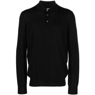 Brunello Cucinelli Luxuri&ouml;ses Polo-Shirt aus Wolle und Kaschmir - - Tops - Herren - Schwarzk - M