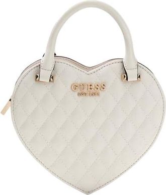 Guess sac &agrave; main sac &agrave; &eacute;paule bandouli&egrave;re Atabey Heart Bag Cream White &eacute;cru