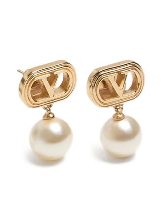 Valentino Garavani boucles doreilles Ovalette &agrave; perles