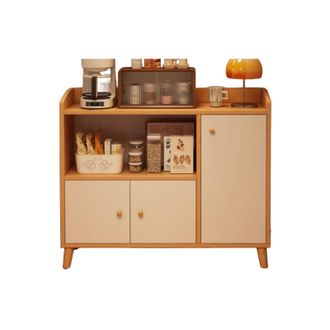Generic Kleines Sideboard, gro&szlig;e Arbeitsfl&auml;che aus umweltfreundlicher Platte, Aufbewahrungsschrank mit Nischen und Seitenschr&auml;nken, geeignet for Esszimmer und