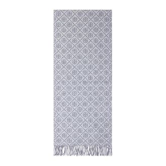 Tory Burch Femme, Accessoires, Gris, Taille: ONE Size T Monogram Oblong Scarf