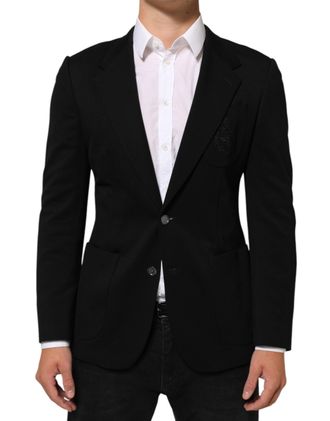 Dolce & Gabbana Mens Black Viscose 2 Buttons Suit Jacket Blazer 05+pa+vi