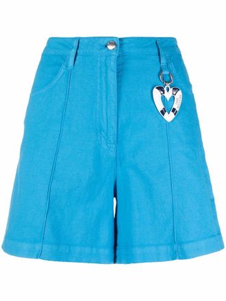 Love Moschino short ample &agrave; breloque logo - Bleu