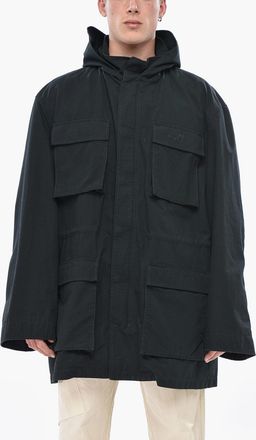 Balenciaga Baumwoll-Utilityjacke Mit Ton-In-Ton Ripstop-Karo Balenciaga