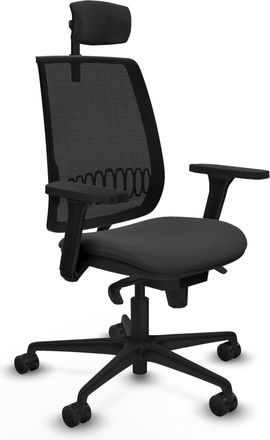 Piqueras y Crespo Alares B&uuml;rostuhl mit 3D-Armlehnen, h&ouml;henverstellbare Lendenwirbelst&uuml;tze und h&ouml;henverstellbares Kopfteil, Schwarz / Dunkelgrau