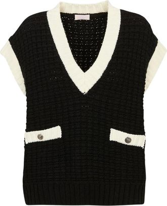 Liu Jo Femme, Pulls, Noir, Taille: 38 FR Gilet en maille