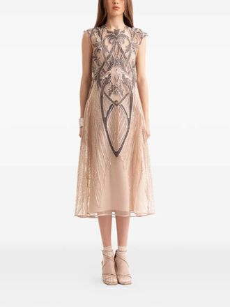 Gemy Maalouf embroidery-details midi dress - Rose