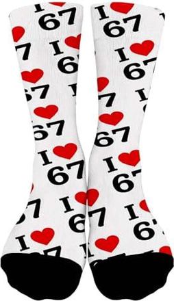 Generic Chaussettes Glace, Humoristiques M&egrave;me 67, Num&eacute;ro Amusant No&euml;l Glace Six Seven Chaussette Mimollet, Douces Respirantes, Pour Hommes Femmes