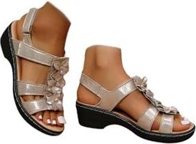 Generic Sandales orthop&eacute;diques pour femme - Bout ouvert - Avec soutien de la vo&ucirc;te plantaire - Sandales compens&eacute;es - Chaussures de marche d&eacute;t&eacute; - Chaussures de